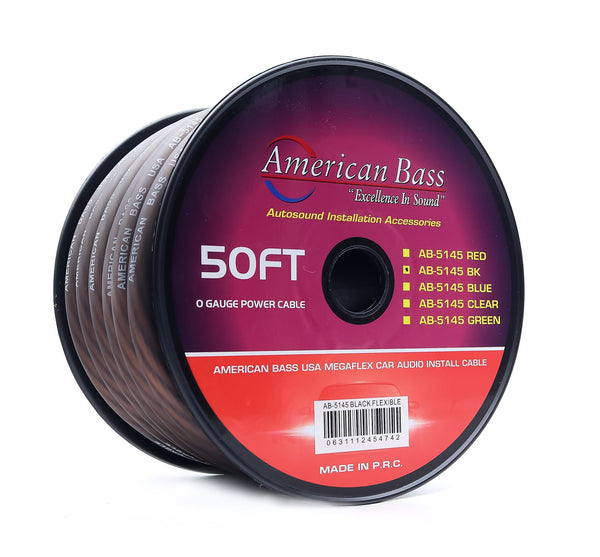 American Bass 1/0 GAUGE MEGA FLEX POWER CABLE 25/50FT ROLL – Droppin HZ ...